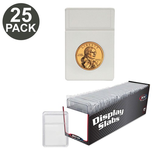25 BCW Display Slab Coin Holder Snap Slabs + 25 Sacagawea 26.5mm Dollar ...