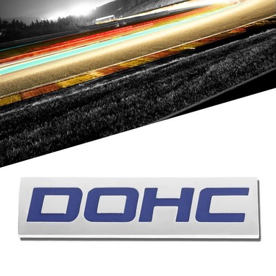 Blue/Chrome DOHC Logo Engine Plate Rear Trunk Metal Badge Decal Sticker ...