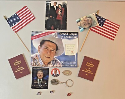 Ronald Reagan Republican Memorabilia Lot Keychain Pins Calendar Air ...