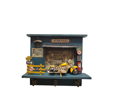 Vintage Harley Motorcycle Shadow Box on Wood Frame Metal Box Model ...