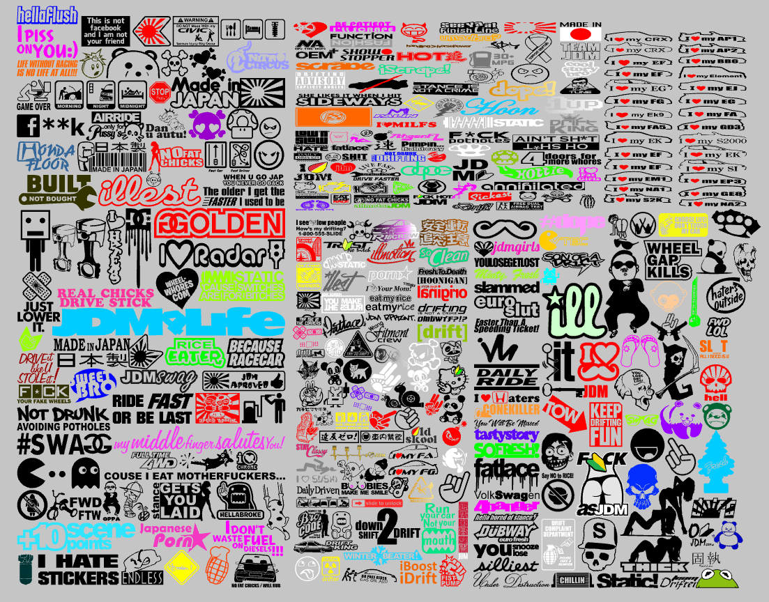 JDM 30 RANDOM CAR STICKERS DECALS BULK WHOLESALE PACK LOT RACE DRIFT | eBay