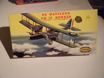 RARE CLASSIC 1958 AURORA 1/48sc WW I British AIRCO DH-10 Large Bi-Plane ...