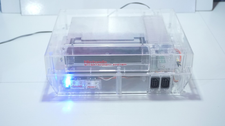 Transparent Clear Nintendo NES Video Game Console NES-001 with Blue LED ...