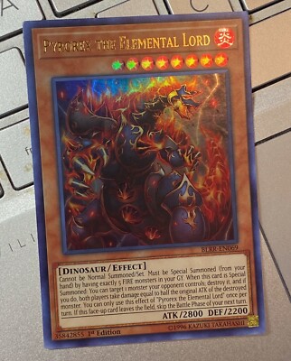 Yugioh Pyrorex the Elemental Lord BLLR-EN069 Ultra Rare 1st Edition nm ...