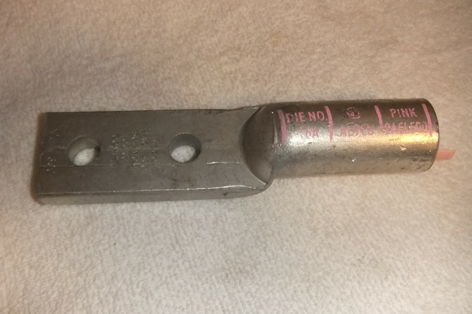 ( 2 ) ILSCO CRIMP 16A PINK DIE 2ACL500 2-HOLE HYPRESS COMPRESSION LUG ...