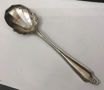 Antique Vintage Daniel & Arter Silver Plated Fluted Serving Fruit Spoon ...