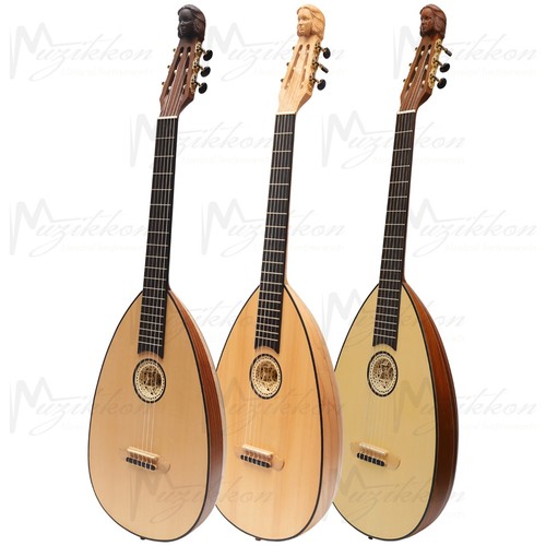 Muzikkon Lute Guitar 6 String German lute nylon & steel strings with ...