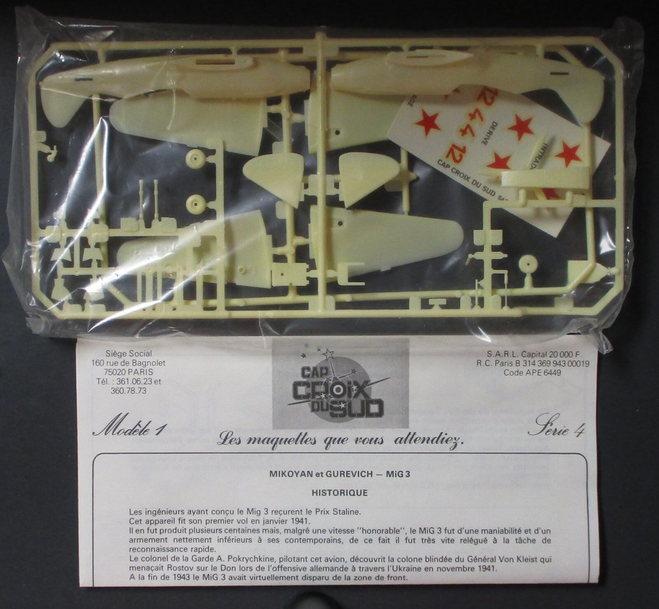 Modele 1 1/72nd Scale MiG-3 Model Airplane Kit in open worn box | eBay