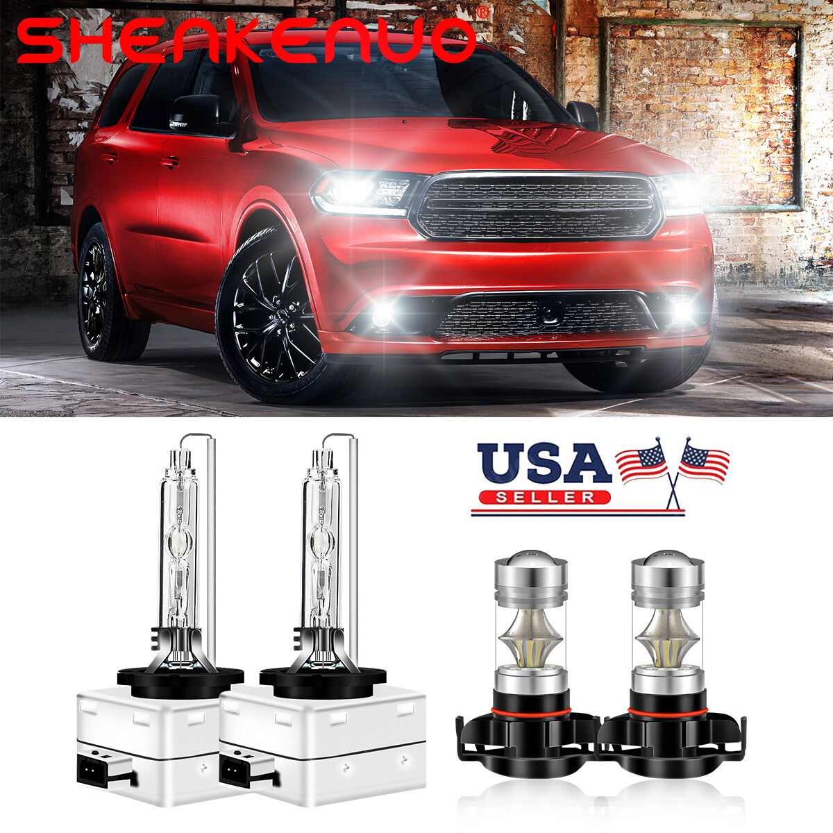 For Dodge Durango 2011-2013 D1S Xenon HID Headlight + 5202 LED Fog ...