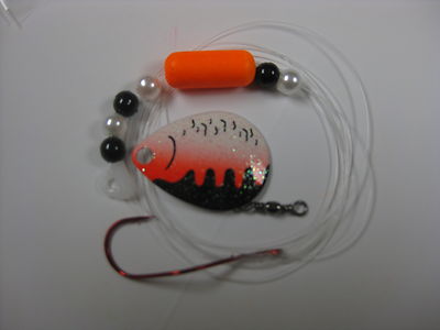 Walleye Red Slow Death Hook Floating Spinner Blades Rigs (White Perch ...