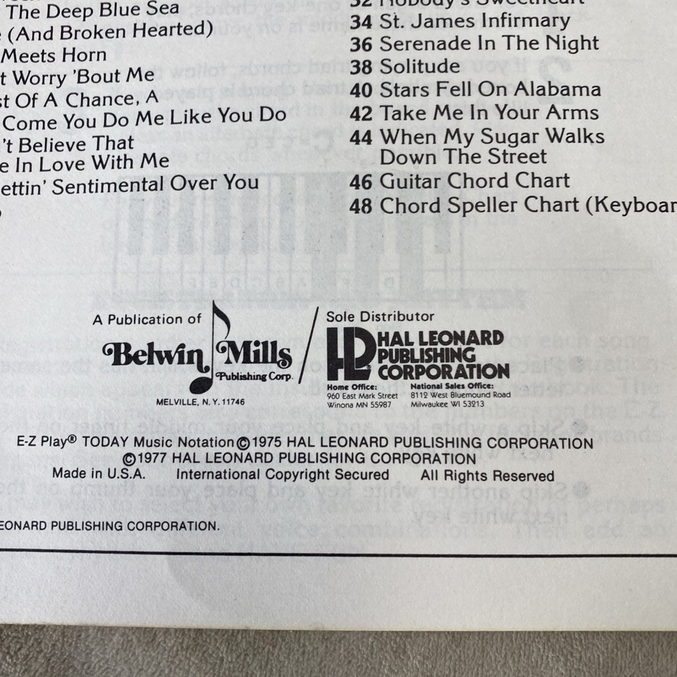 EZ Play Today Hal Leonard Publishing Organ Piano Keyboard #51 Mood ...