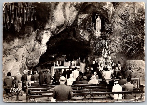 Lourdes RPPC Grotto Pilgrimage Scene France Real Photo Postcard c.1950s ...