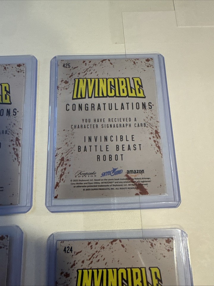 Invincible Keepsake Blood Splatter Laser Signagraph Card Lot LE 500 ...