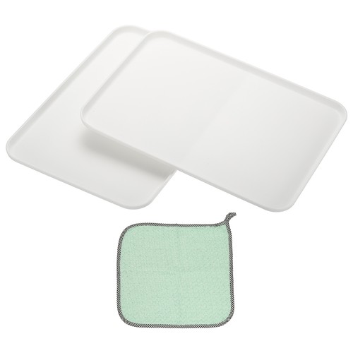 15x10.6" Rectangular Plates, 2 Pack Wheat Plastic Dinner Plates, White ...