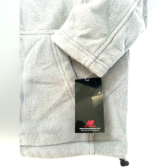 🔥New Balance Men's Full Zip Fur/Fleece Winter Warm Grey Hoodie Size ...
