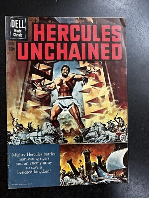 STEVE REEVES illustration-COVER-HERCULES UNCHAINED Comic Book (1960 ...