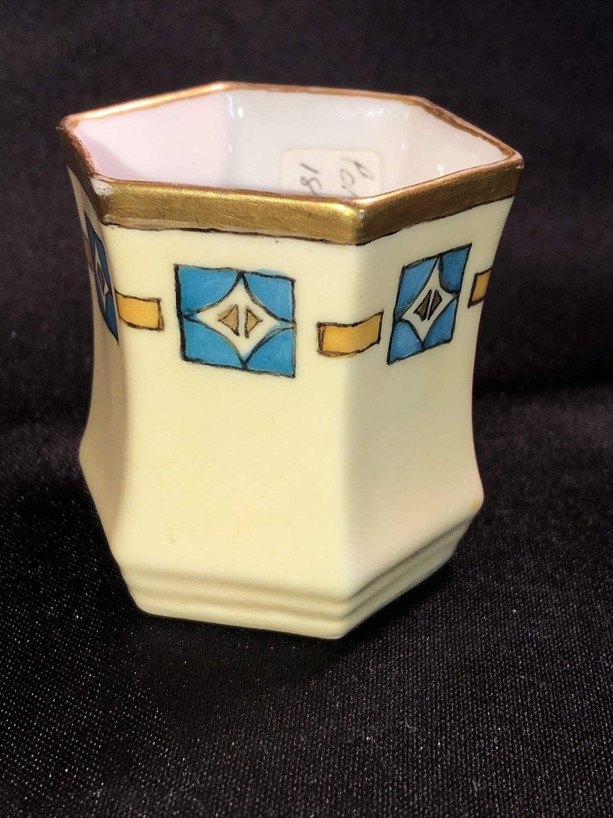 Antique 1911 C.S.Prussia Hexagonal Porcelain Toothpick Holder Hand ...