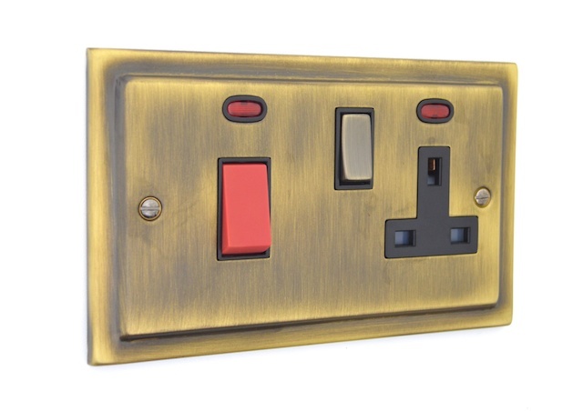 Victorian Stepped Edge Antique Vintage Retro Brass Sockets & Switches ...