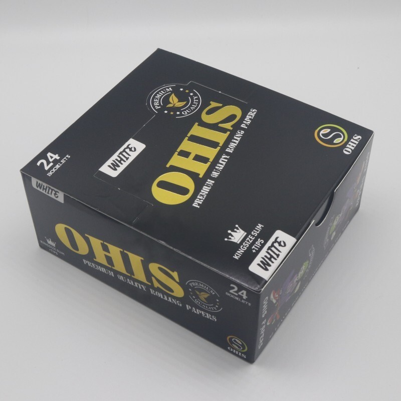 1 Box/24 Booklets Black OHIS Natural King Size Rolling Papers With ...