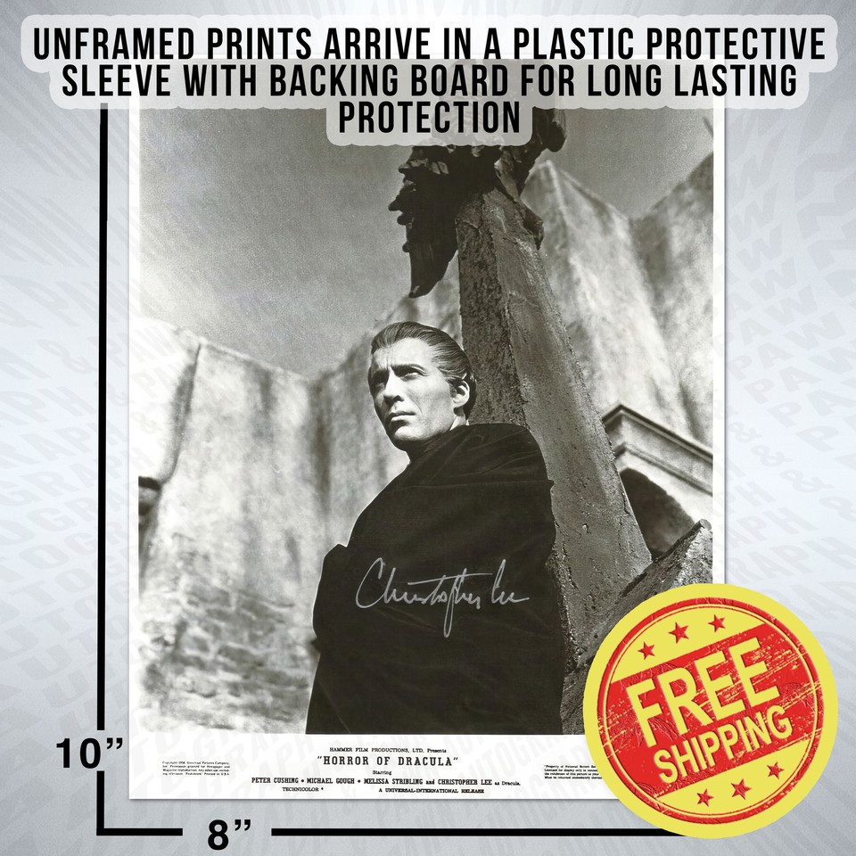 Christopher Lee Autograph Reprint Signed 8x10 Photo Signature Poster ...