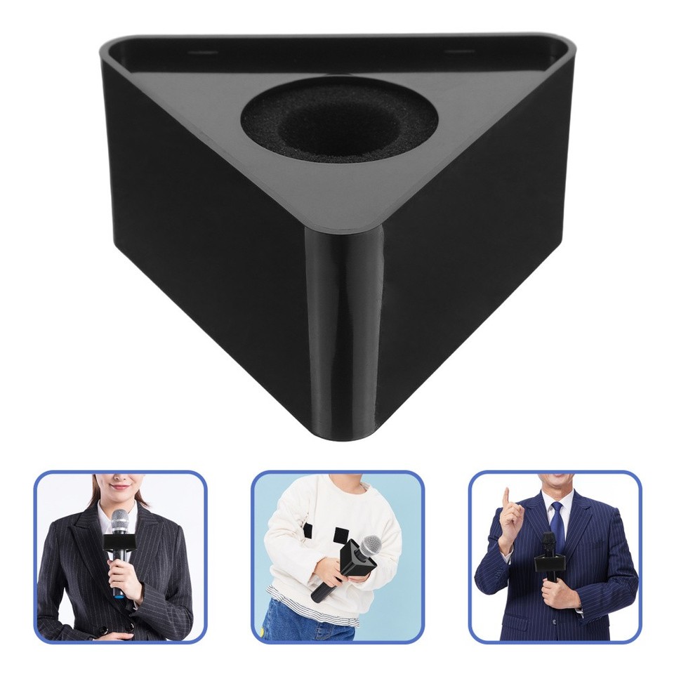 4 Pcs Interview Microphone Logo Prop Creative Plastic Marks Station ...