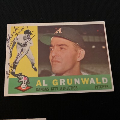Autographed 1960 Topps. AL GRUNWALD. DEC. #A-1 | eBay