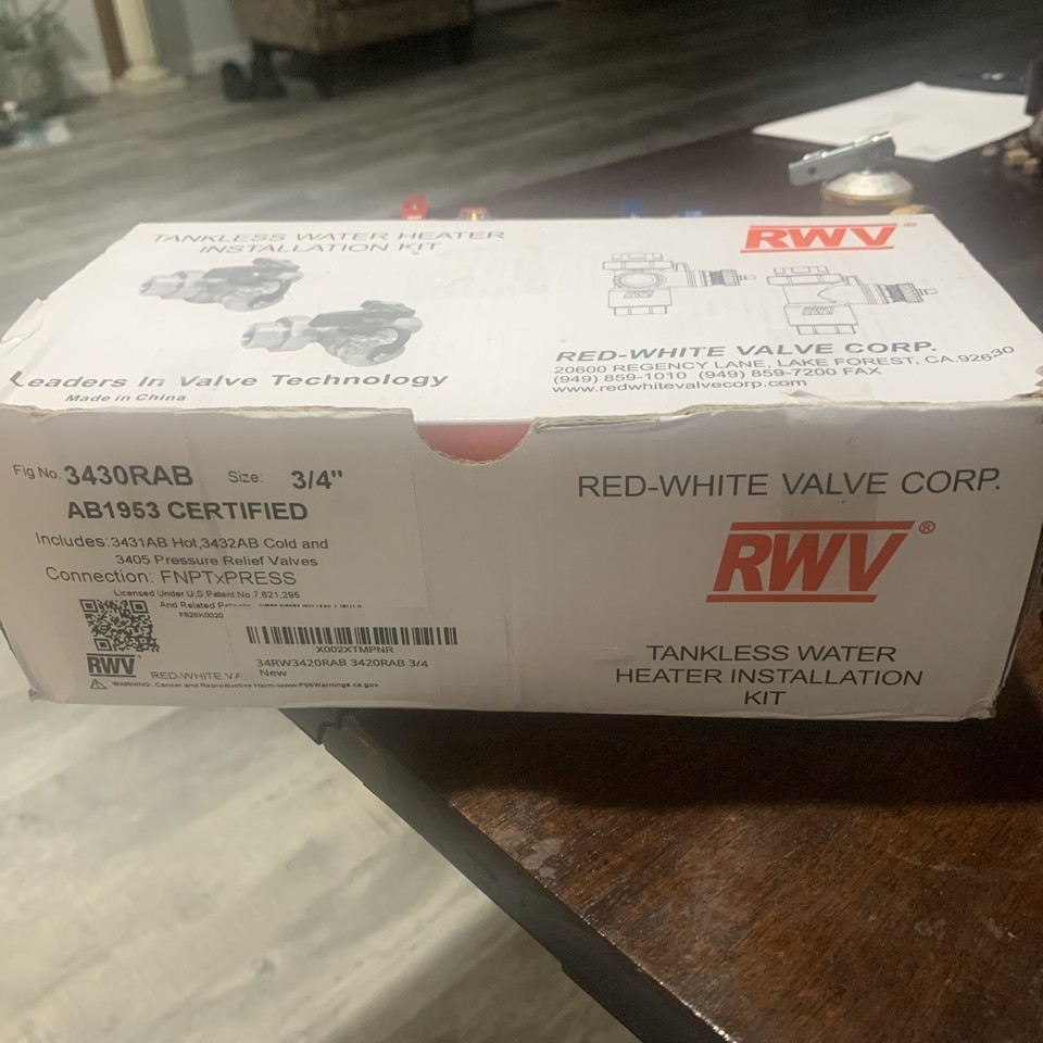 RWV Red-White Valve 34RW3420RAB 3420RAB FNPT 3/4" Tankless Water ...