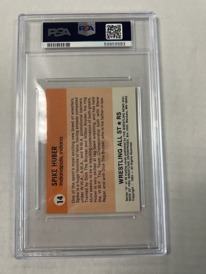 1983 Wrestling All-Stars Series A Spike Huber #14 PSA 6 EX-MT Rookie ...