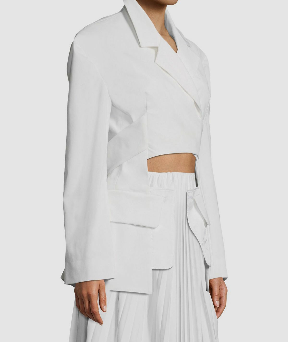 $1125 AWAKE Women's White Deconstructed One-Button Tie Jacket Blazer US ...