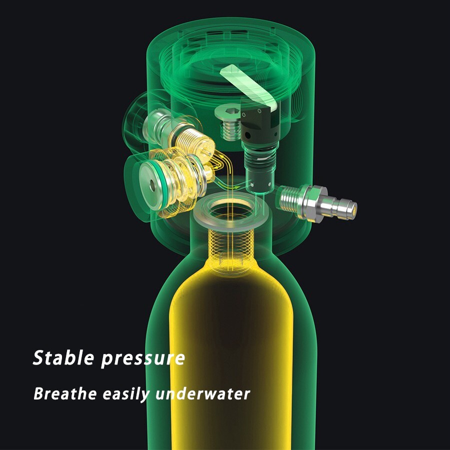 Trimix 10Min Mini 0.5L Scuba Diving Lung Tank Snorkeling Mask Hand Pump ...