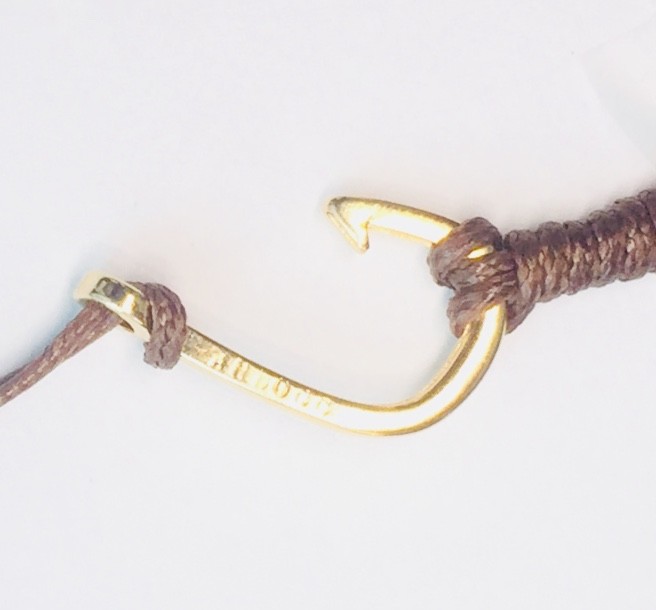 Fish Hook Gold Plated on Zamak Hand Made Solid Charm Pendant Marine ...