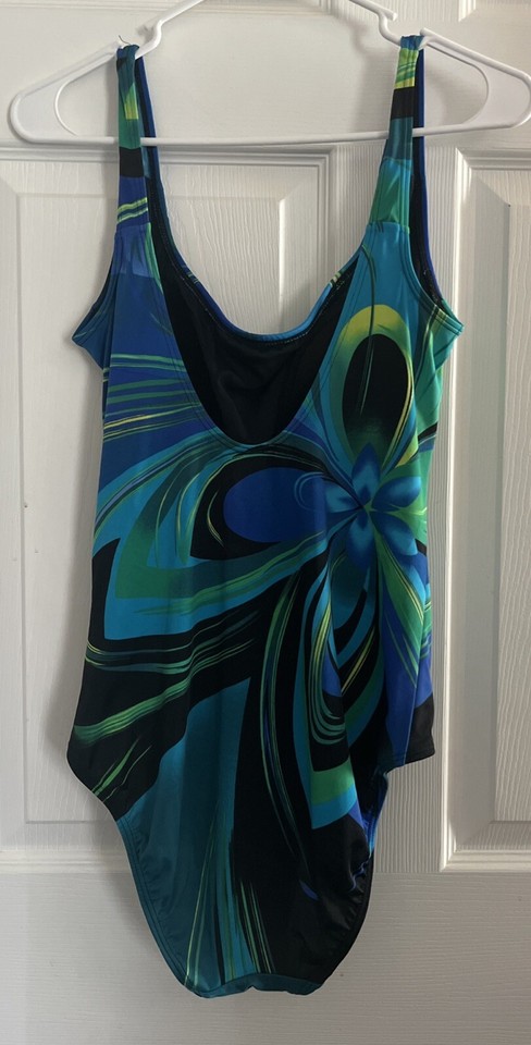 Inches Away Ladies Multi-Colored 1- Piece Swim Suit Size 14 | eBay