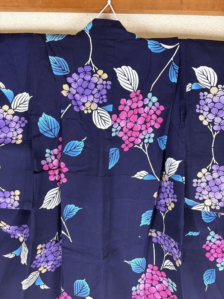 Japanese Kimono children's yukata floral pattern hydrangea j1 ...