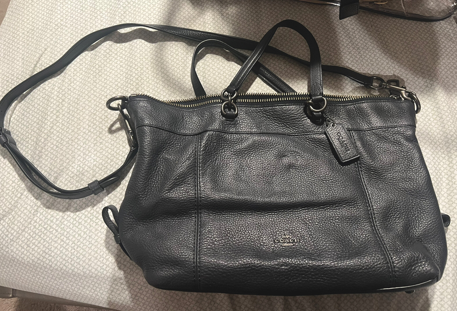 Coach Navy Blue Leather Crossbody Bag - Gem