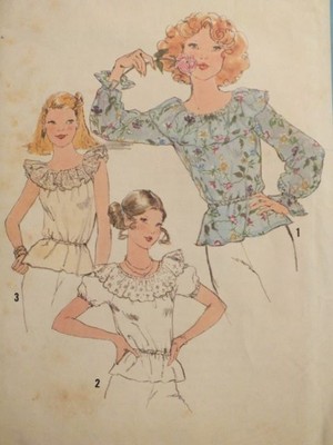 Sassy VTG 77 SIMPLICITY 8390 Misses Boho Ruffled Tops in 2 Looks ...