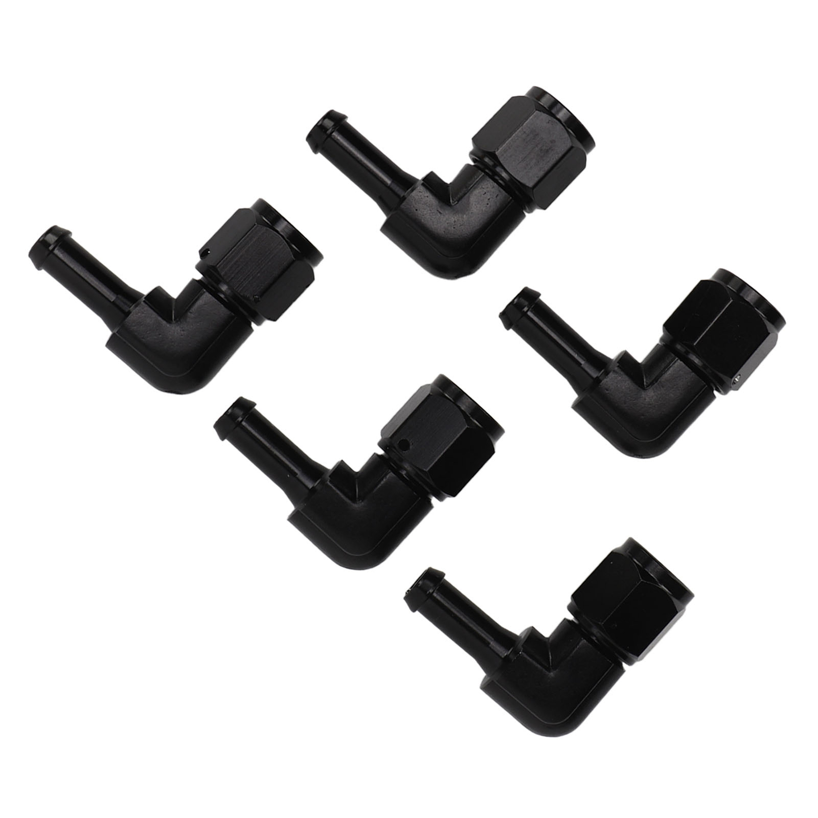 Car 5 Pcs 6AN 90 Degree Female To 5/16in Barb Fitting Adapter Fuel ...