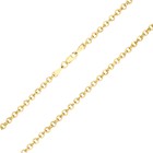 10K Yellow Gold 3mm Rolo Round Circle Cable Link Chain Pendant Necklace ...