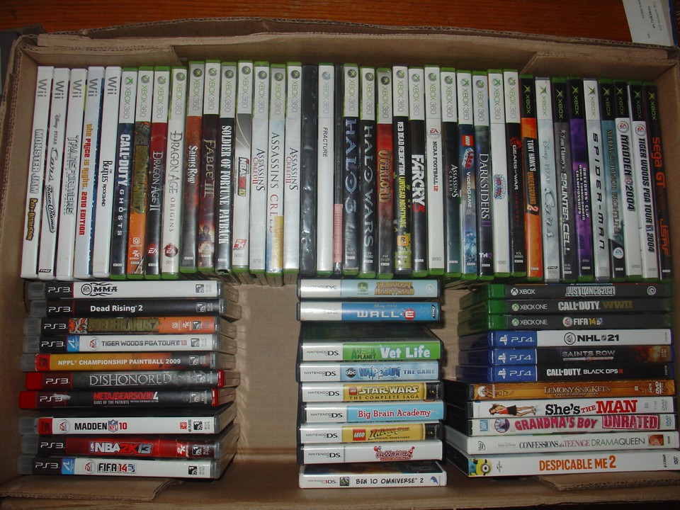 Xbox Xbox 360 Wii PS3 DS 3DS Xbox One PS4 DVD Lot Of 69 Very Nice Fast ...