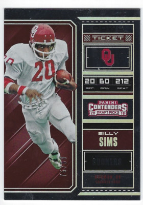 BILLY SIMS 2018 PANINI CONTENDERS DRAFT BOWL TICKET /99 | eBay