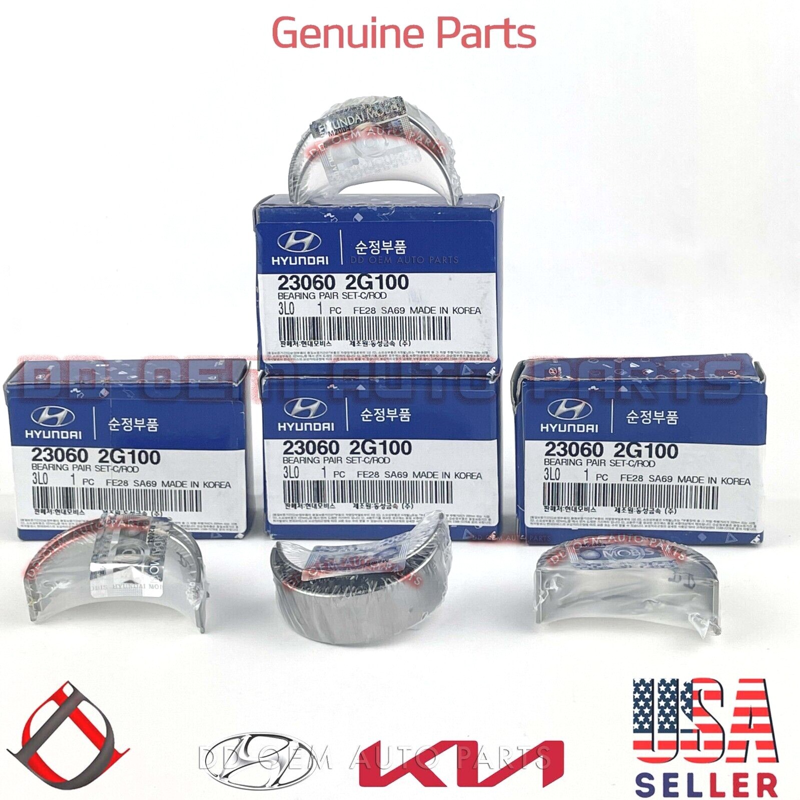 GENUINE Std CONNECTING ROD BEARING SET 8 PCS 230602G100 For Selected ...