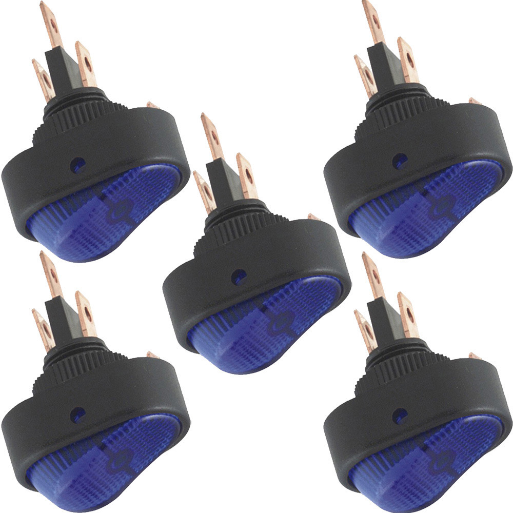 5Pack 12V 30Amp 30A Blue LED Light SPST OFF/ON Toggle Rocker Switch Car ...