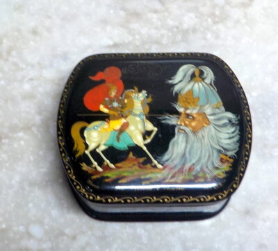 Vintage Russian Hand-Painted Signed Lacquered Fairy Tale Box | eBay