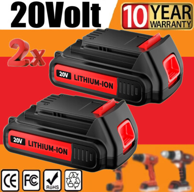 2Pack 20V Lithium-ion 1.5Ah Battery for BLACK+DECKER 20 Volt LBXR20 ...