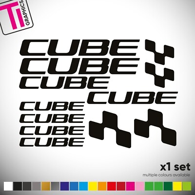 CUBE Bike Stickers Vinyl Decal Frame Cycle Bicycle - Set of 8 Logos ...