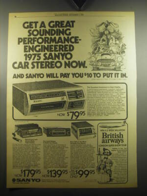 1974 Sanyo Car Stereos Ad - Get a great sounding performance-engineered ...
