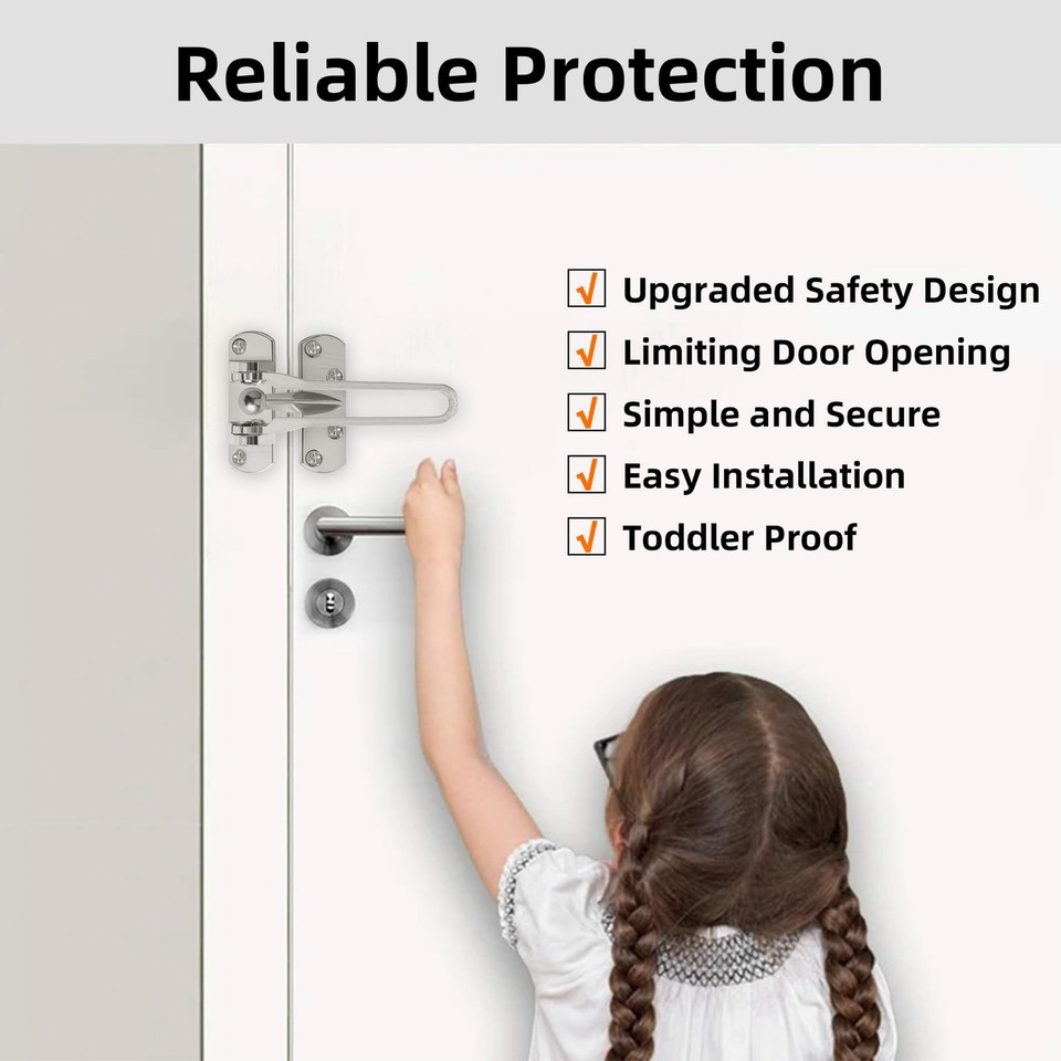 Swing Bar Door Lock,Door Lock for Front Doors and Inside Doors,Security ...