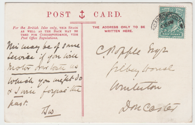 RARE PC No.293 GEOGRAPHICAL SERIES. SCARBOROUGH. MAP 1906 JOHN WALKER ...