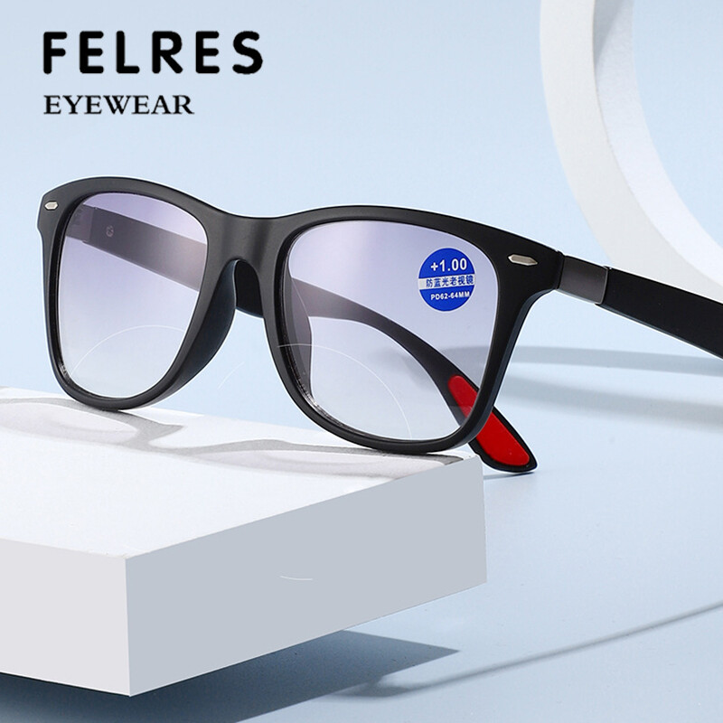 Men Anti-Blue Light Bifocal Tinted Reading Glasses Gradient Lens ...