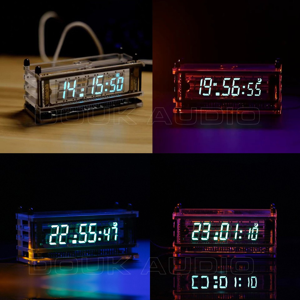 Vintage VFD Tube Clock USB Desktop Decor Clock RGB LED Clock Ref Nixie ...