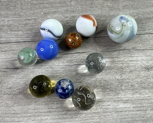Vintage Marbles Lot Of 10 Various Colors Sizes | eBay